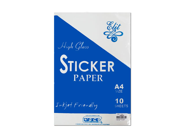 Veco Sticker Paper Hi-Gloss White A4 10s | Office Warehouse, Inc.