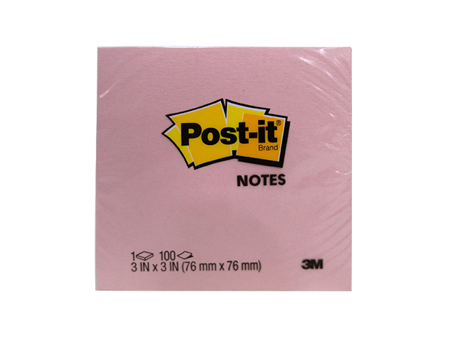 3M Post-it Note 654 100's Pink 3 x 3 | Office Warehouse, Inc.
