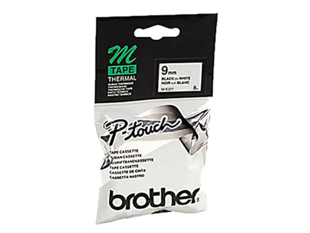 Brother MK-221 Label Tape Black on White 9mm | Office Warehouse, Inc.