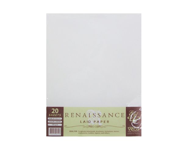 Veco Renaissance Laid Paper Cream 100gsm LTR 20s | Office Warehouse, Inc.