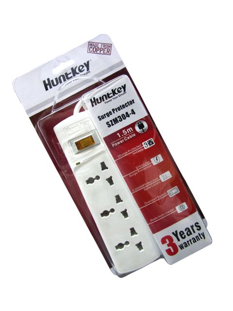 HuntKey SZM304-4 Power Strip 3 Sockets | Office Warehouse, Inc.
