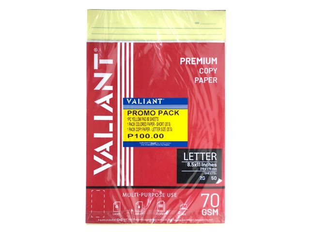 Valiant Yellow Pad + Copy & Colored Paper Promo Pack 3s | Office ...