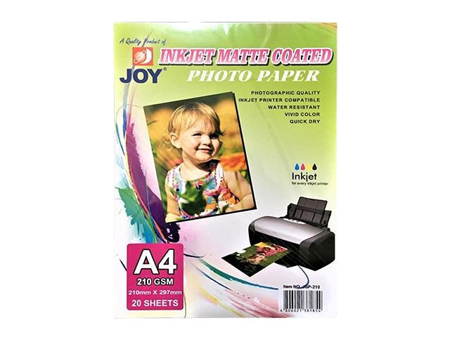 Joy Matte-Coated Photo Paper A4 20s | Office Warehouse, Inc.